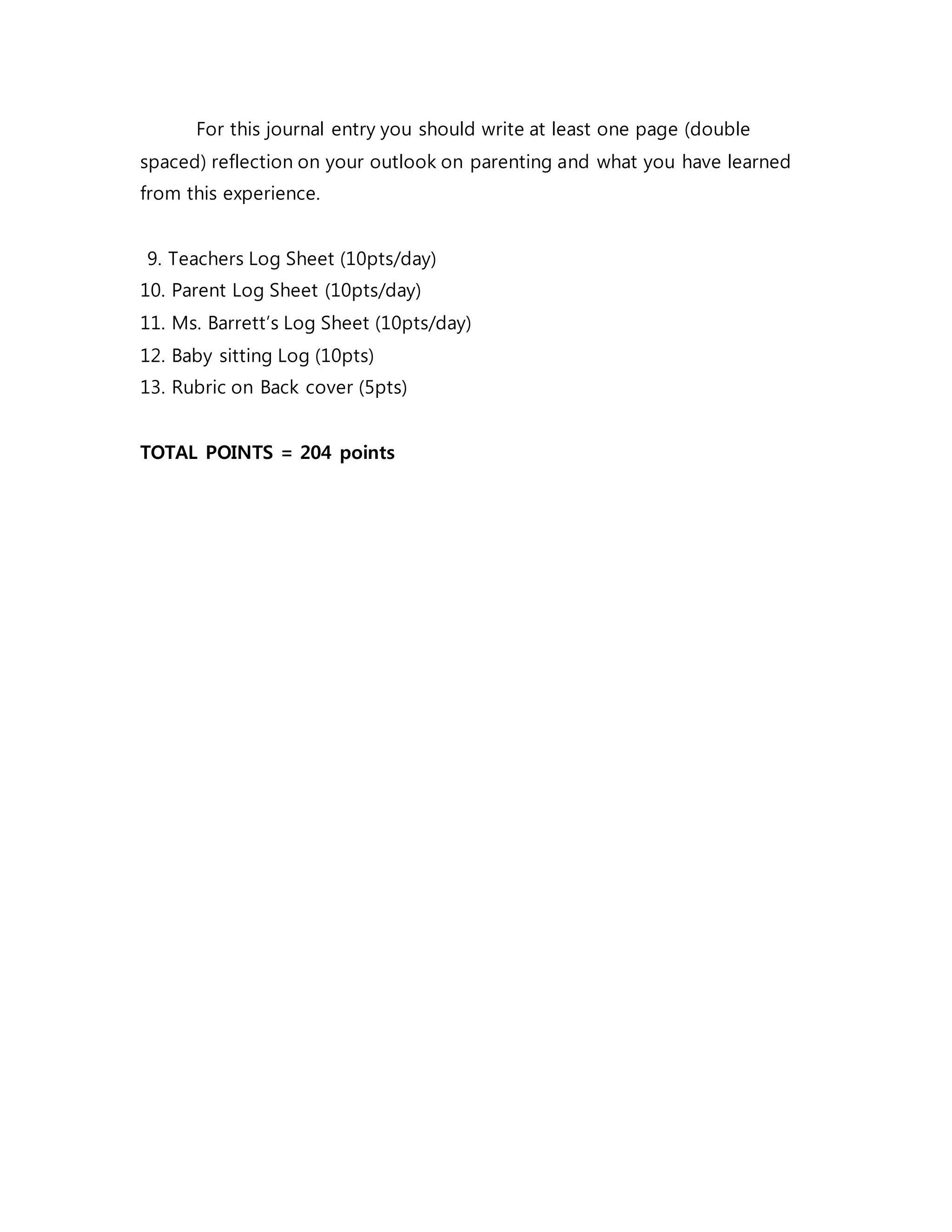 Egg Baby Book Project Guidelines | DOCX