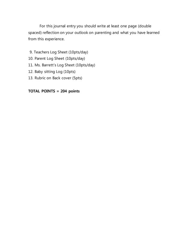 Egg Baby Book Project Guidelines | PDF