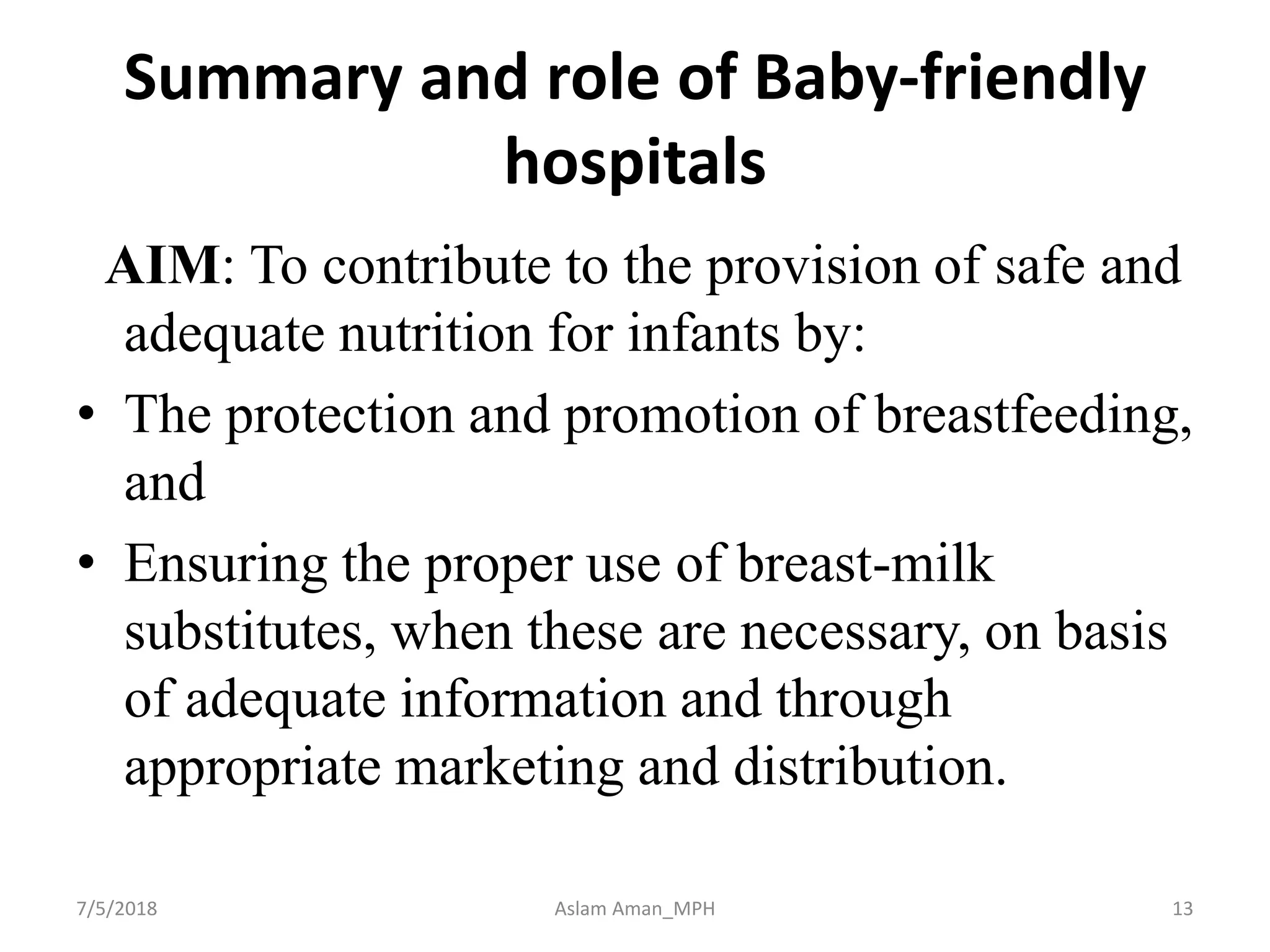 Baby Friendly Hospital Initiatives (BFHI) | PDF