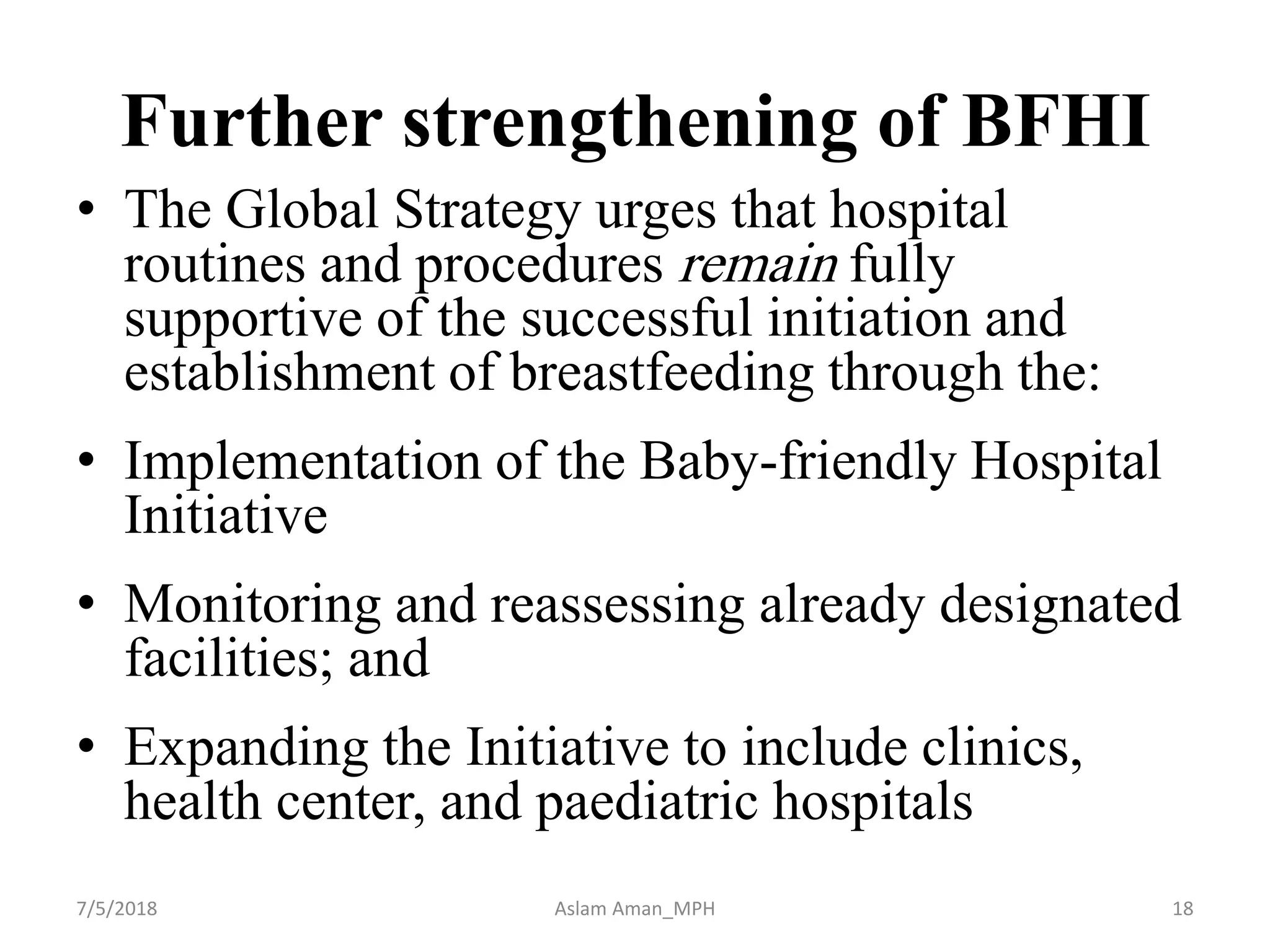 Baby Friendly Hospital Initiatives (BFHI) | PDF