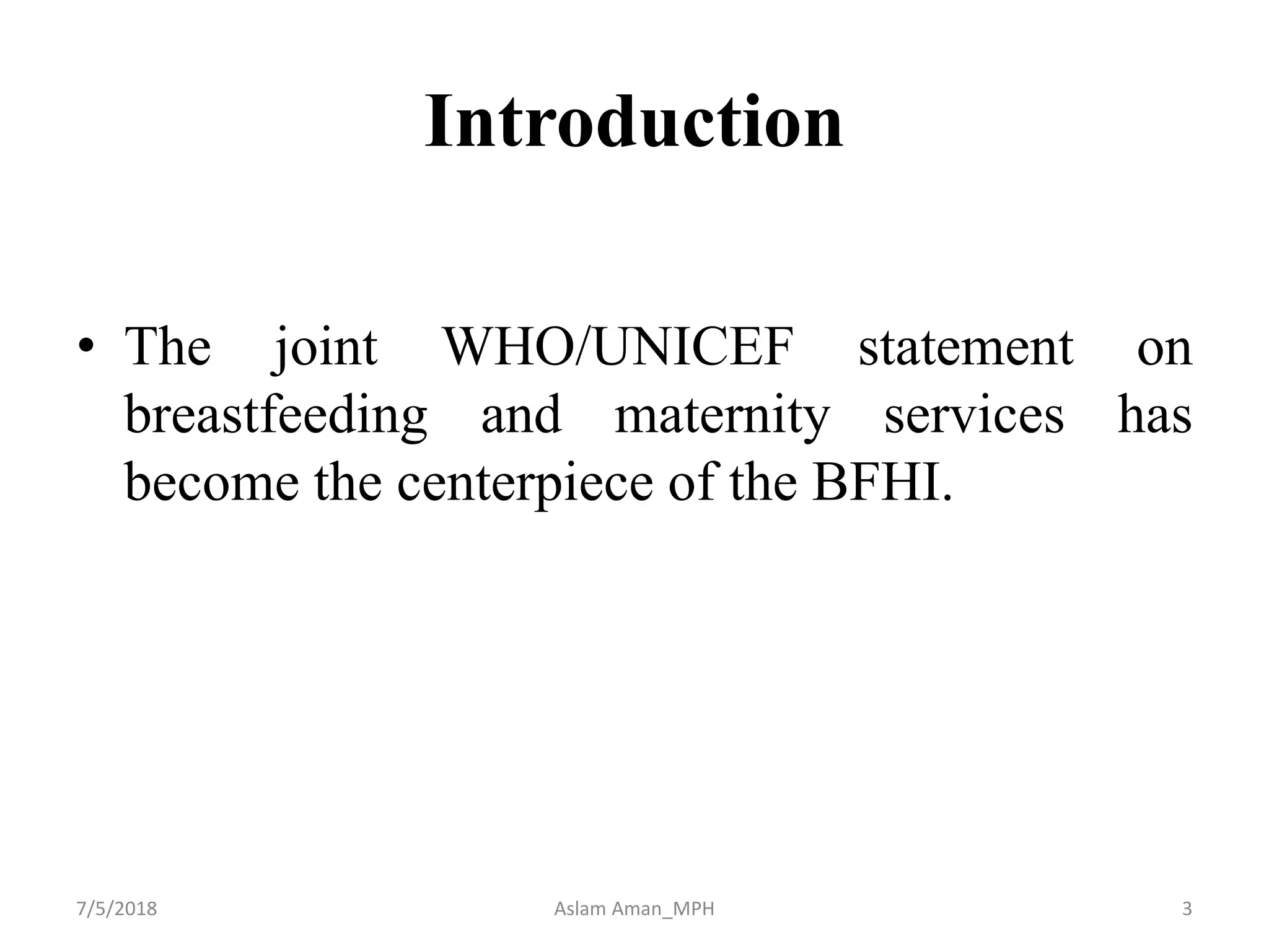 Baby Friendly Hospital Initiatives (BFHI) | PDF