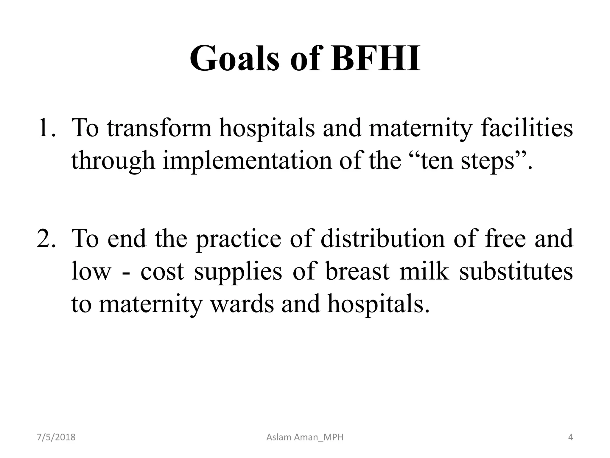 Baby Friendly Hospital Initiatives (BFHI) | PDF