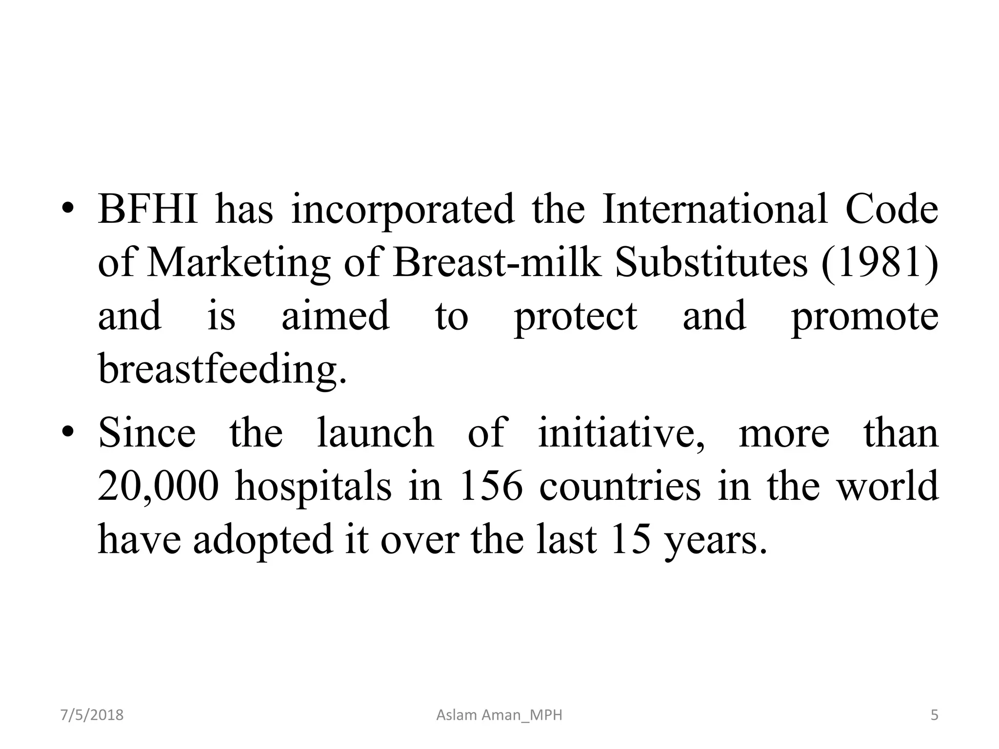 Baby Friendly Hospital Initiatives (BFHI) | PDF