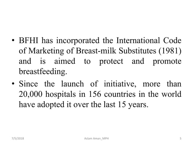 Baby Friendly Hospital Initiatives (BFHI) | PDF