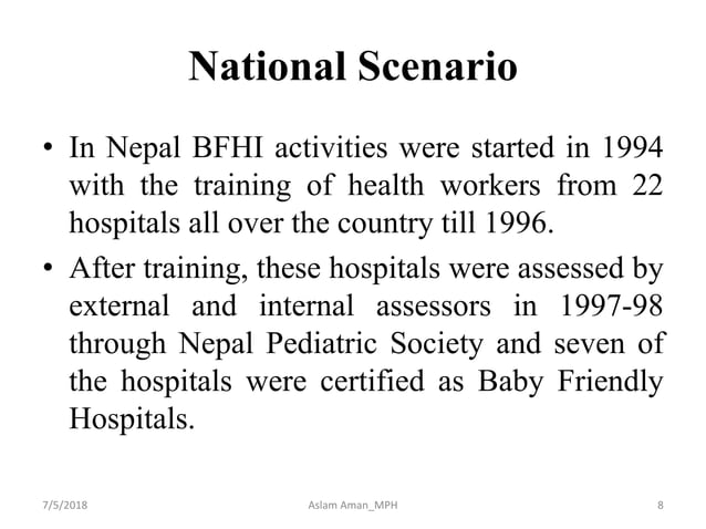 Baby Friendly Hospital Initiatives (BFHI) | PDF