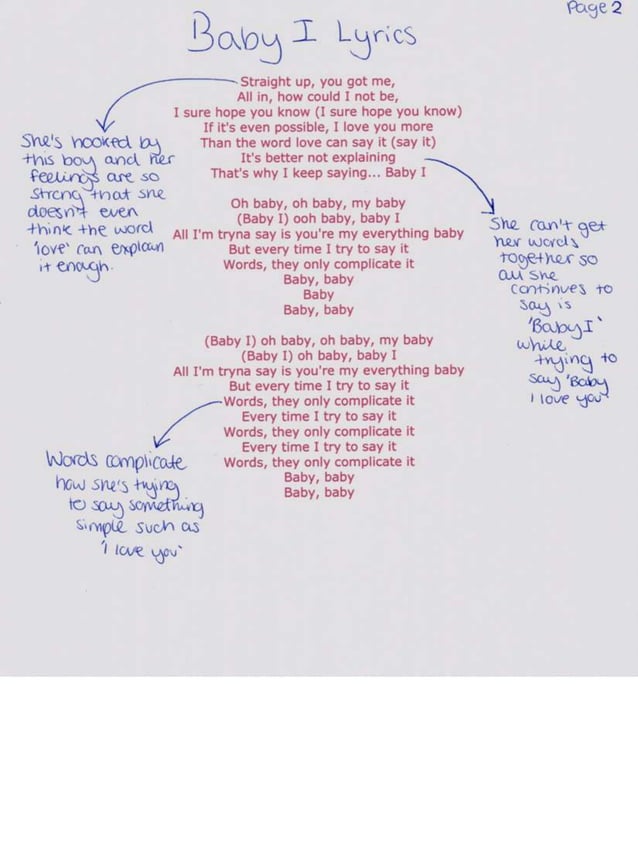 Analysis of song lyrics, Baby I - Ariana Grande | PPTX | Contemporary ...