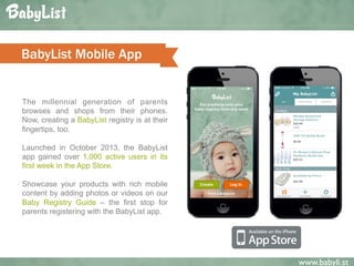 Baby List media kit, nov 2013 | PPT