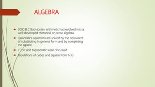 Babylonian and egyptian mathematics | PPTX