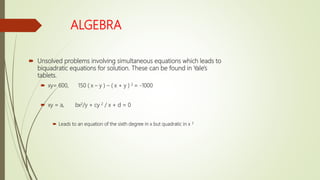 Babylonian and egyptian mathematics | PPTX