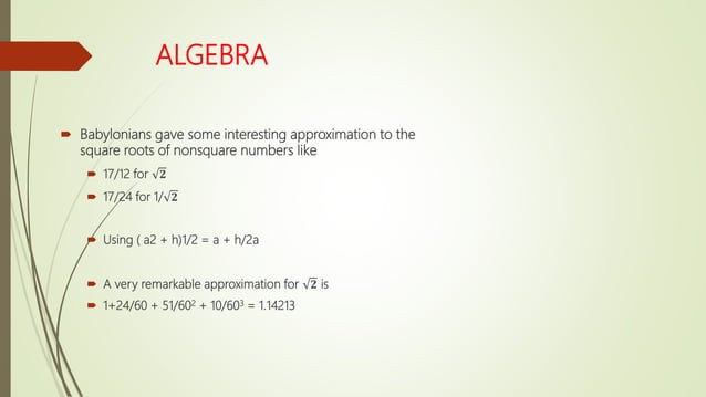 Babylonian and egyptian mathematics | PPTX | Antiquing and Antiques ...