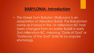 Babylonian History of Medicine - Rivin | PPT