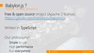 Unleashing WebGL & WebAudio with babylon.js