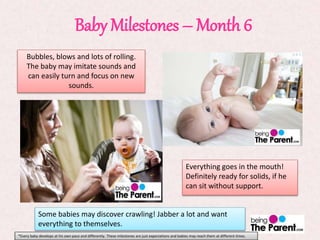 Baby Developmental Milestones 1 to 6 Months | PPTX