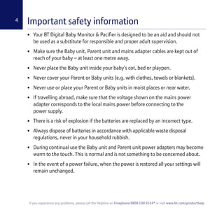 BT Baby Monitor & Pacifier User Guide | PPT