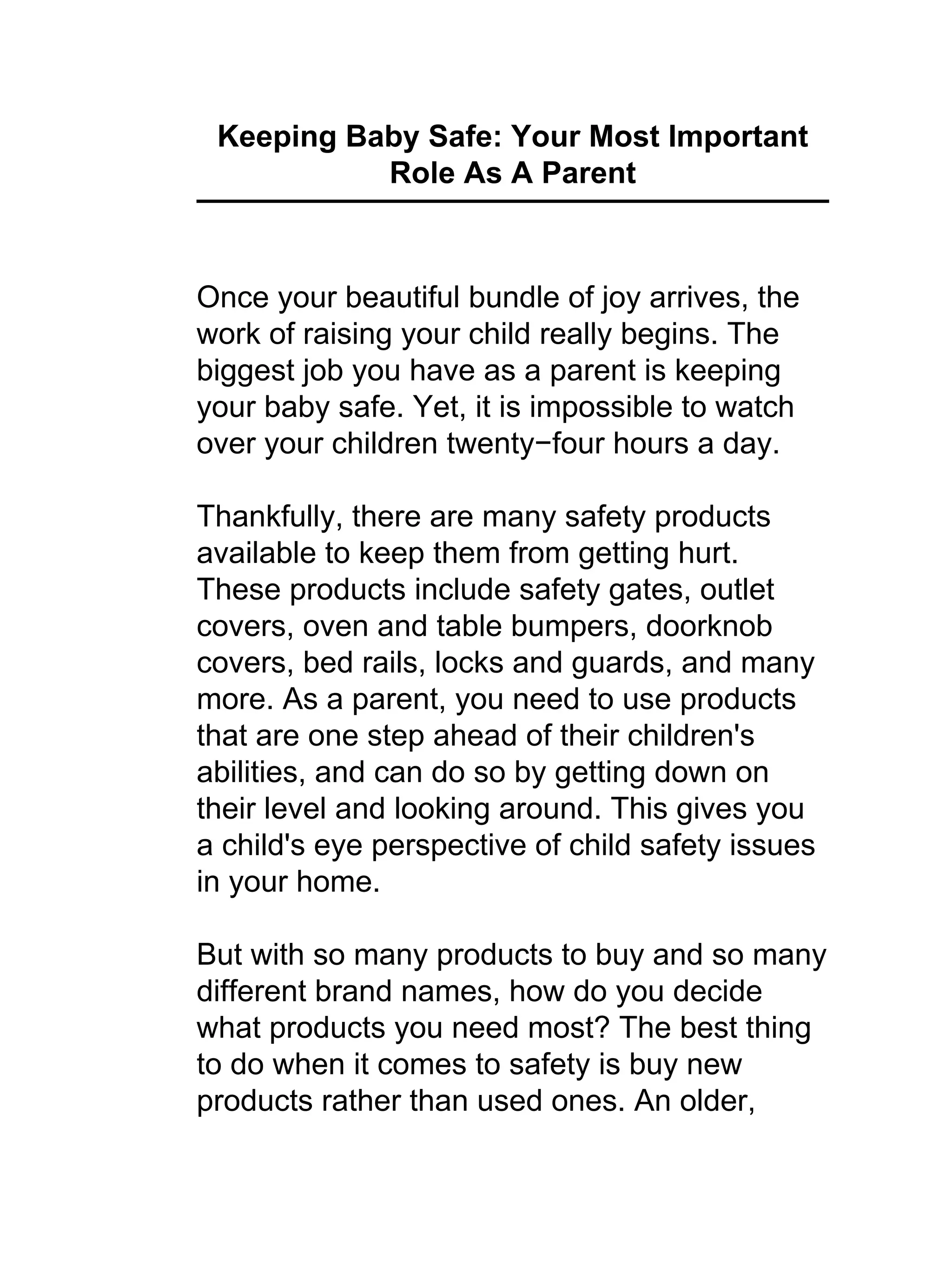 Baby safety tips | PDF