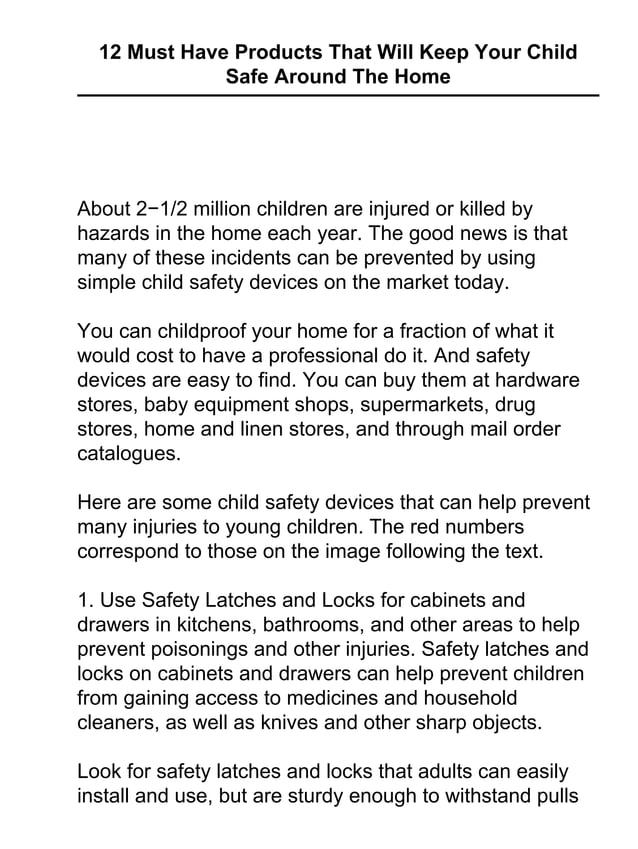 Baby safety tips | PDF