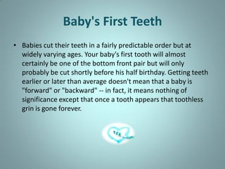 Pediatric Dentist Rockford IL | Baby's First Teeth | PDF