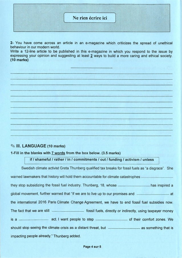 bac 2022.pdf national exam to secondary pupils | PDF