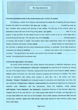 bac 2022.pdf national exam to secondary pupils | PDF