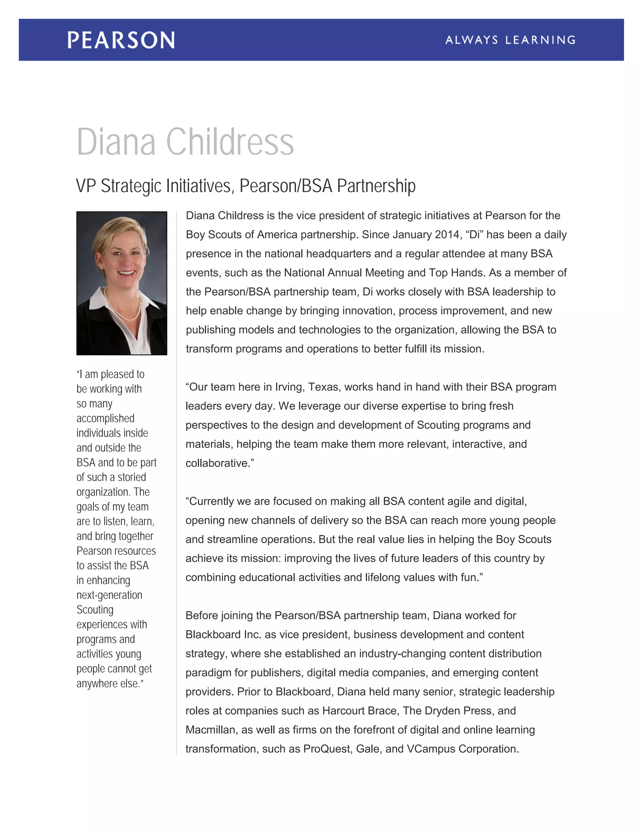 Diana Childress Bio | PDF