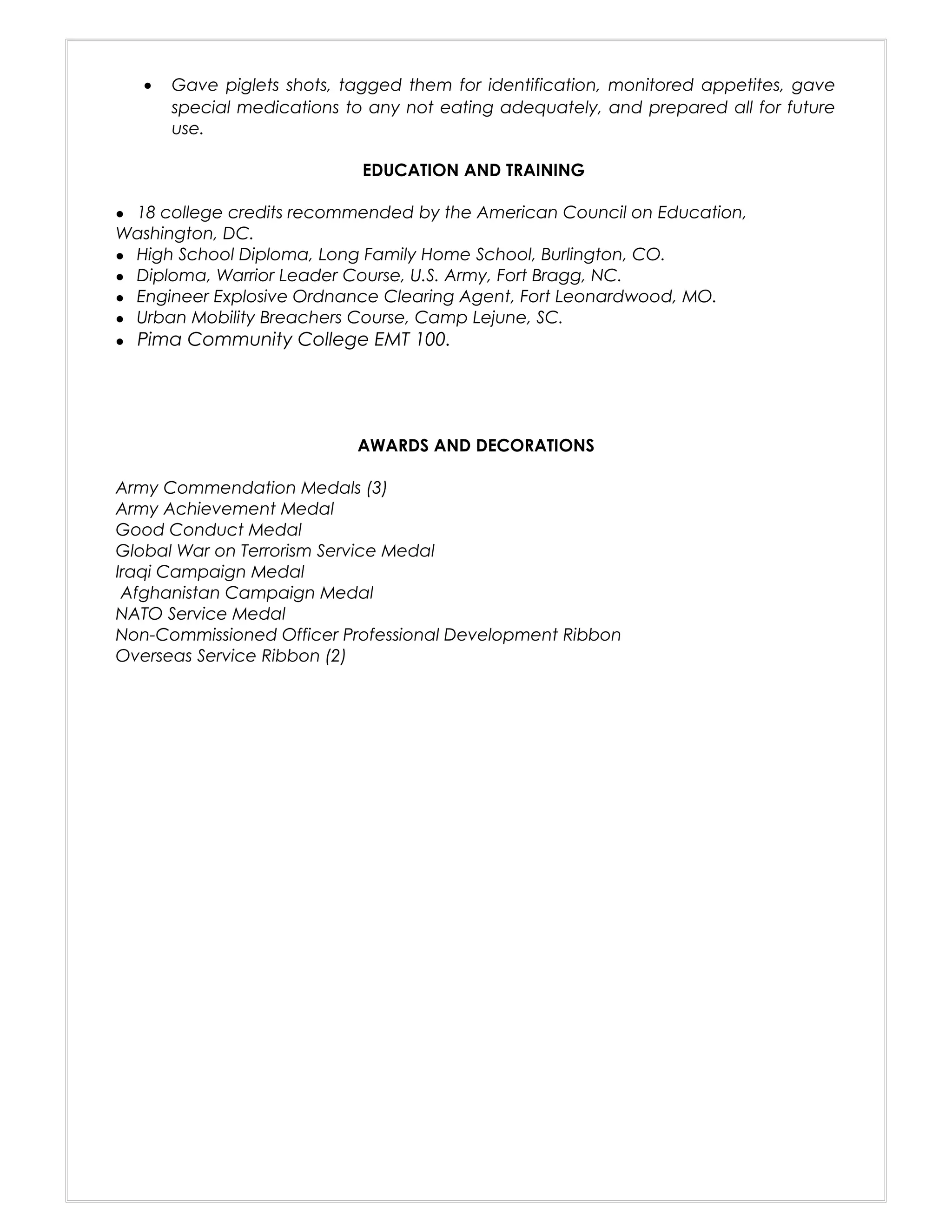 Caleb Long resume | PDF