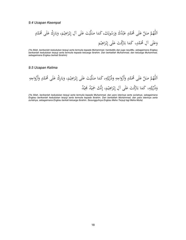 Bacaan Dalam Solat 9. Selawat | PDF