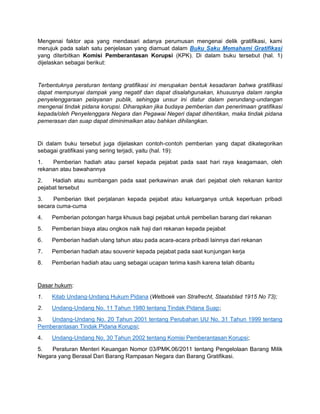 Bacaan antikorupsi gratifikasi ppih | PDF