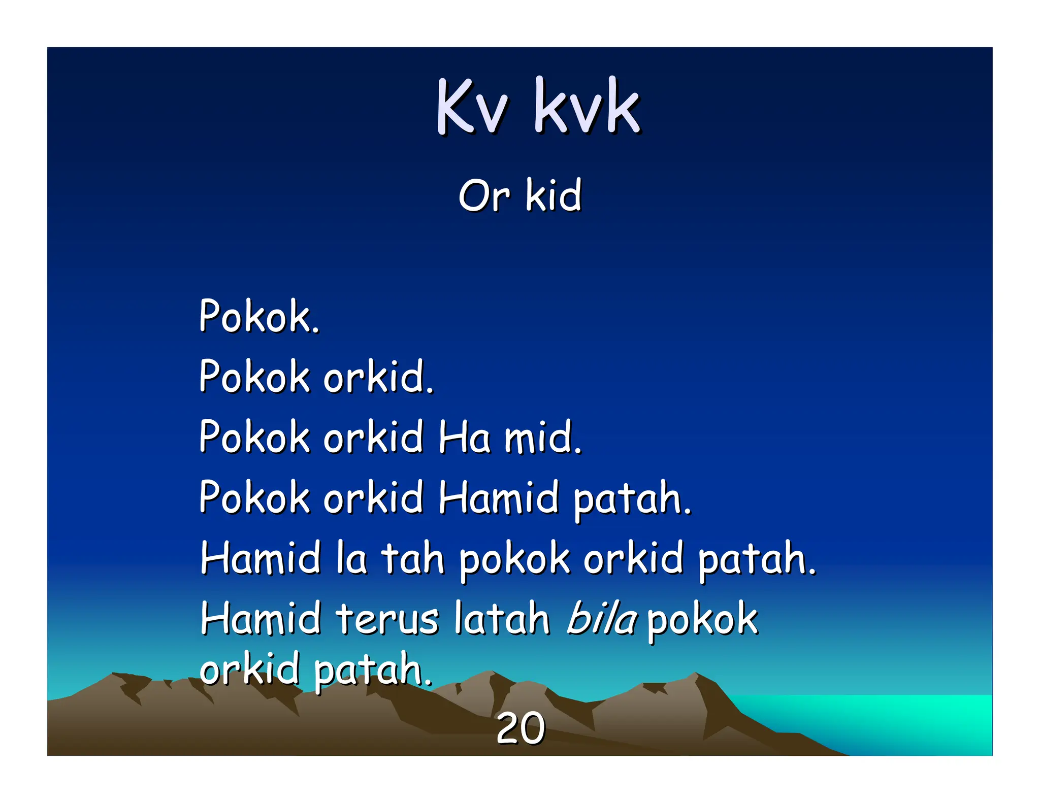 Bacaan Bergred KV KVK sesuai untuk murid pemulihan khas | PPT