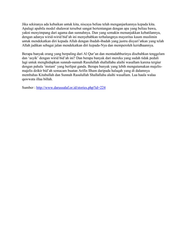 Bacaan shalawat nariyah | DOCX