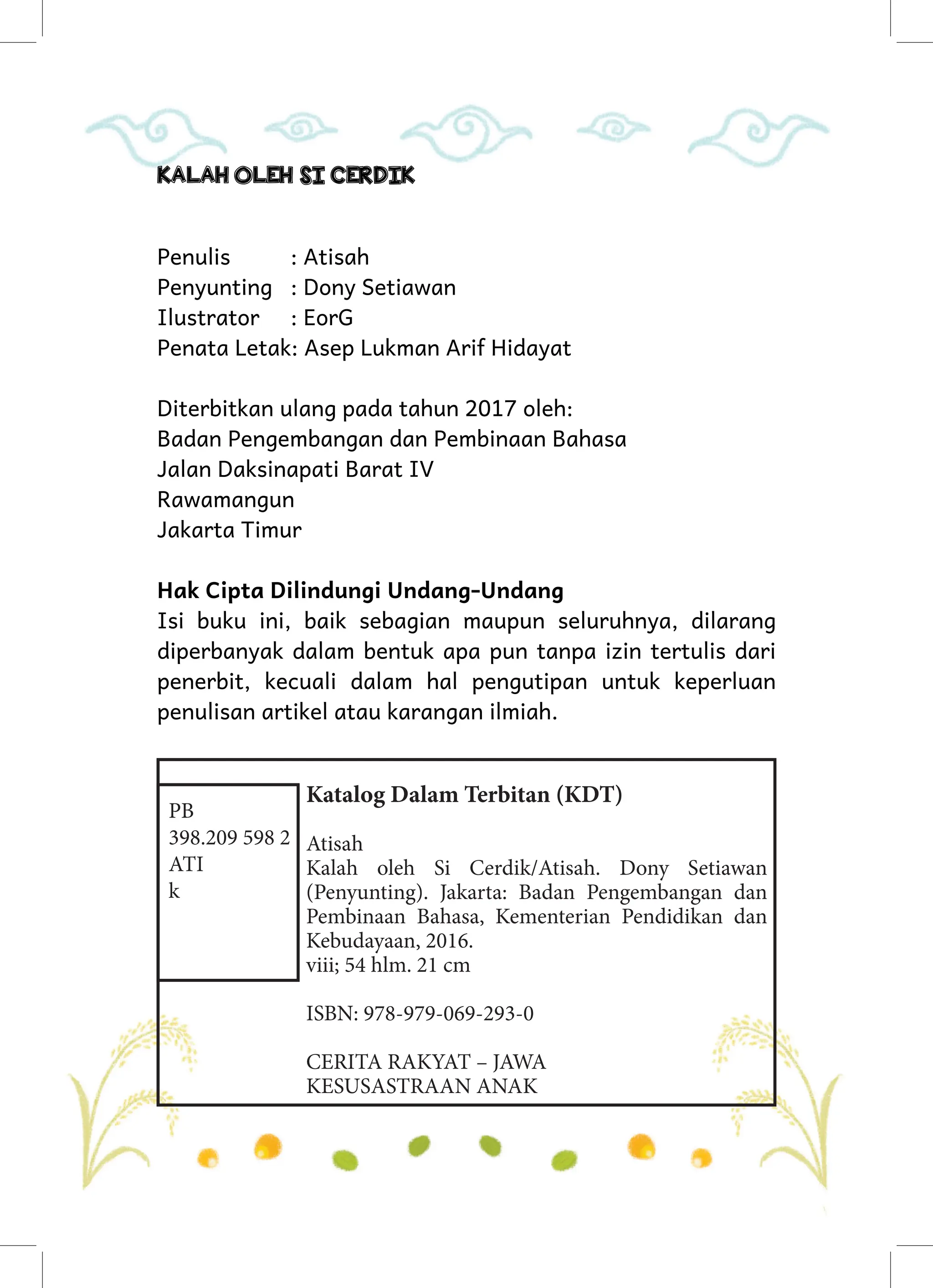 Bacaan untuk anak SD - Kalah oleh si Cerdik.pdf