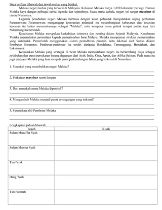 Baca petikan dibawah dan jawab soalan yang berikut | DOC