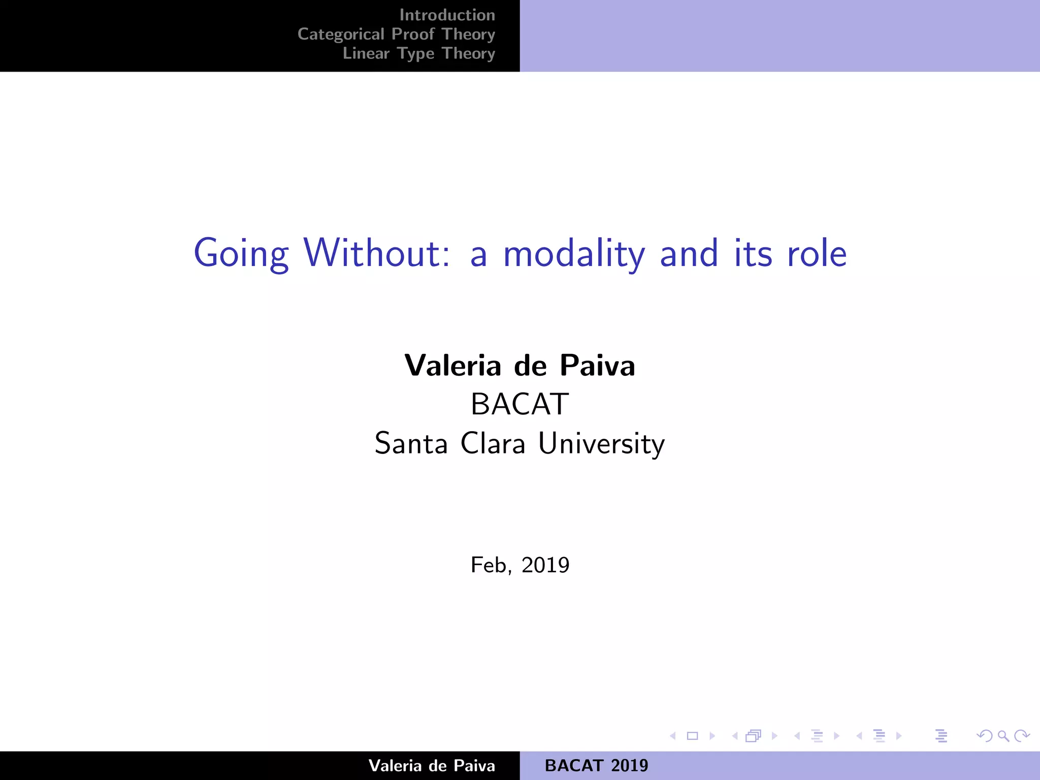 Going Without: a modality and its role | PPT
