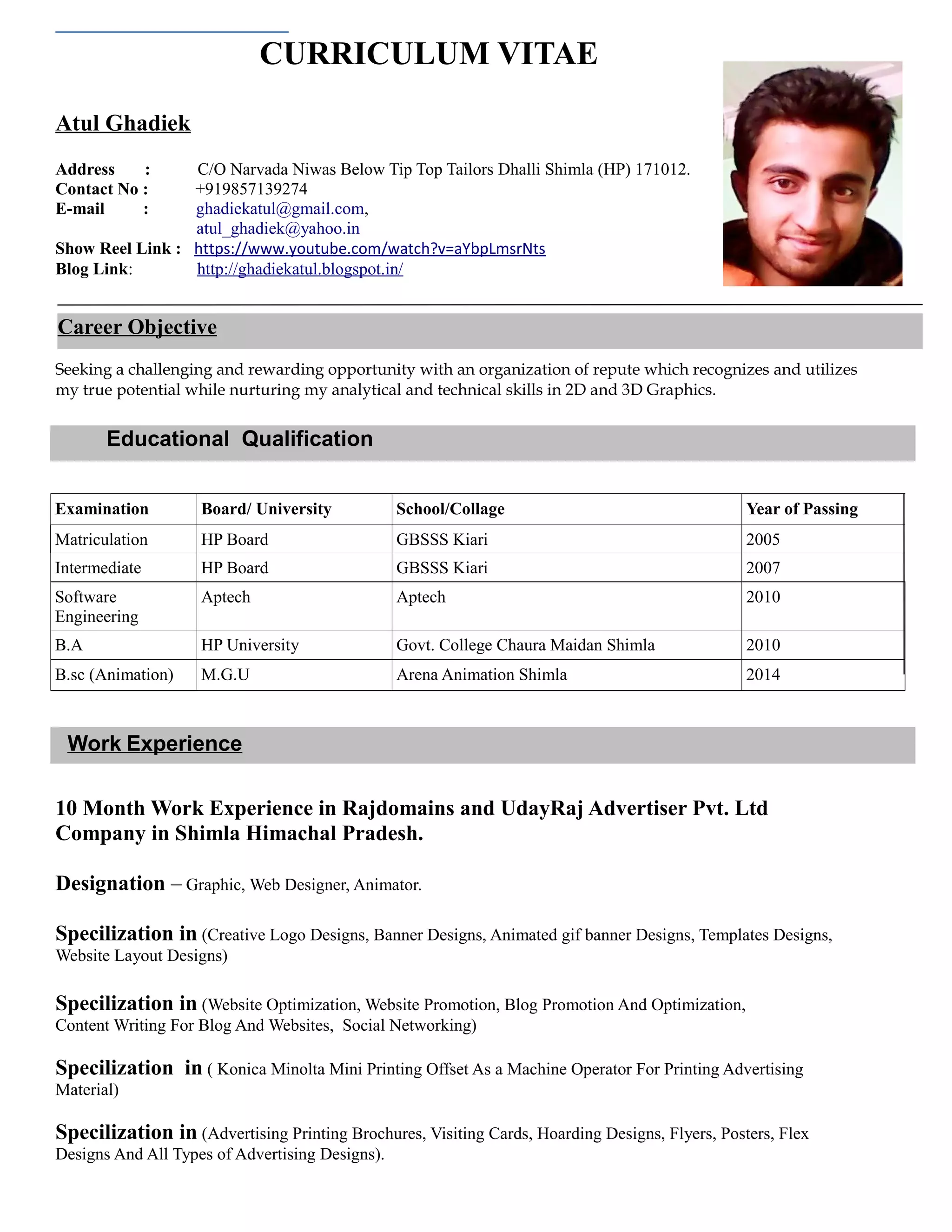 Atul ghadiekResume-2015 | DOC