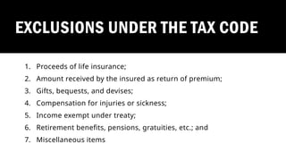 Income Taxation - Exclusions from Income | PPTX