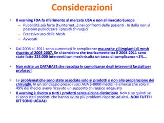 Colpocele anteriore recidivante: riparazione fasciale vs protesica | PPTX