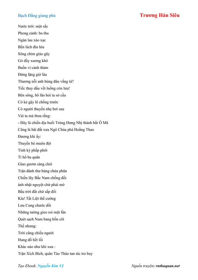 Bach dang giang phu truong han sieu | PDF