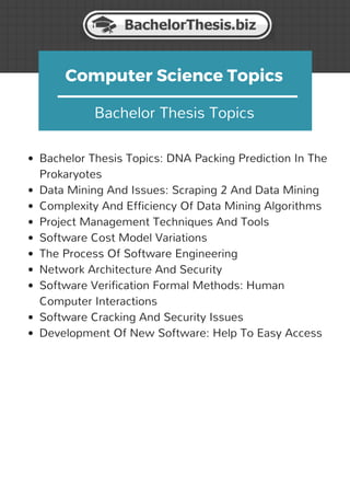 A Definitive List of 100 Bachelor Thesis Topics | PDF