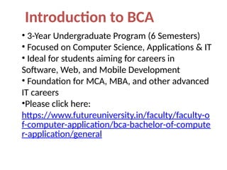 Bachelor of Computer Application Program | PPT