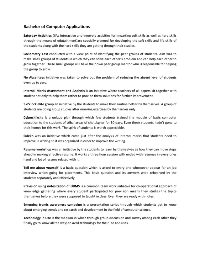 Bachelor Of Computer Applications Pdf