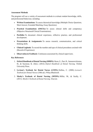 Comprehensive Bachelor of Science in Dental Nursing Program Overview | PDF