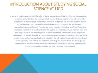 Bachelor of Social Science – DN550 at UCD | PPTX
