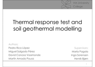 Thermal response test and soil geothermal modelling | PDF