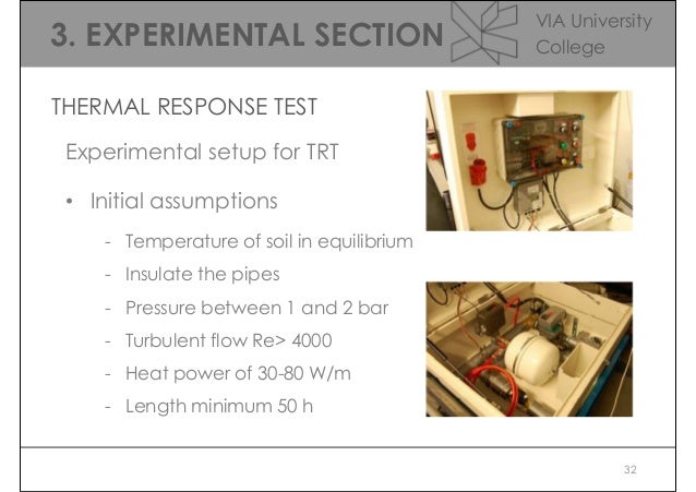 Thermal response test and soil geothermal modelling