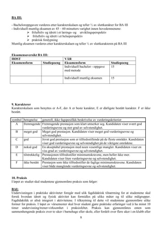 Bachelor studieplan hele ba 2011 2014 endelig versjon | PDF