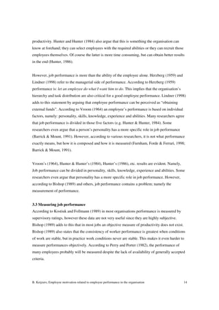 Bachelor thesis employee motivation and performance - Staff motivation ...