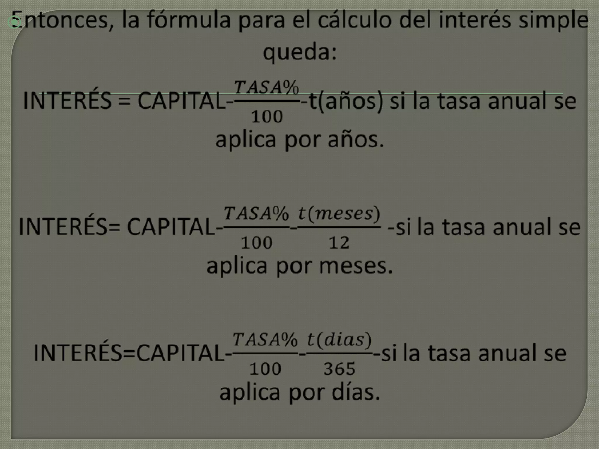 Interes simple y compuesto con ejemplos | PPT