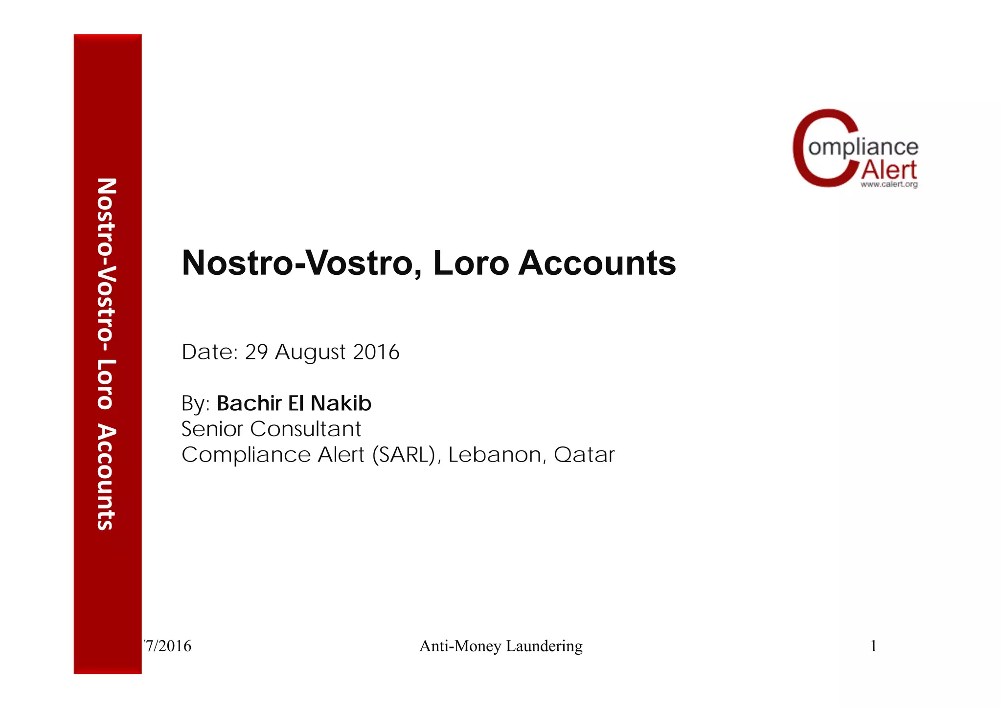 Bachir el nakib nosto vostro-loro accounts | PDF