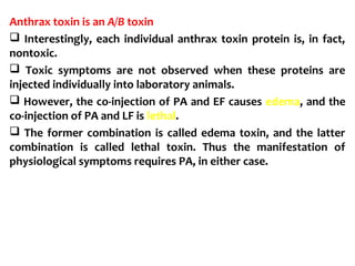 Bacillus anthracis toxins | PPT