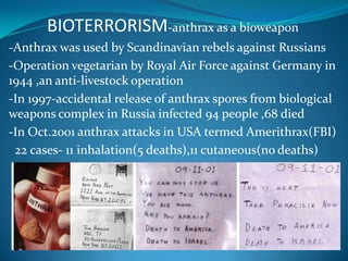 Bacillus anthrax ,a potent bioweapon | PPTX