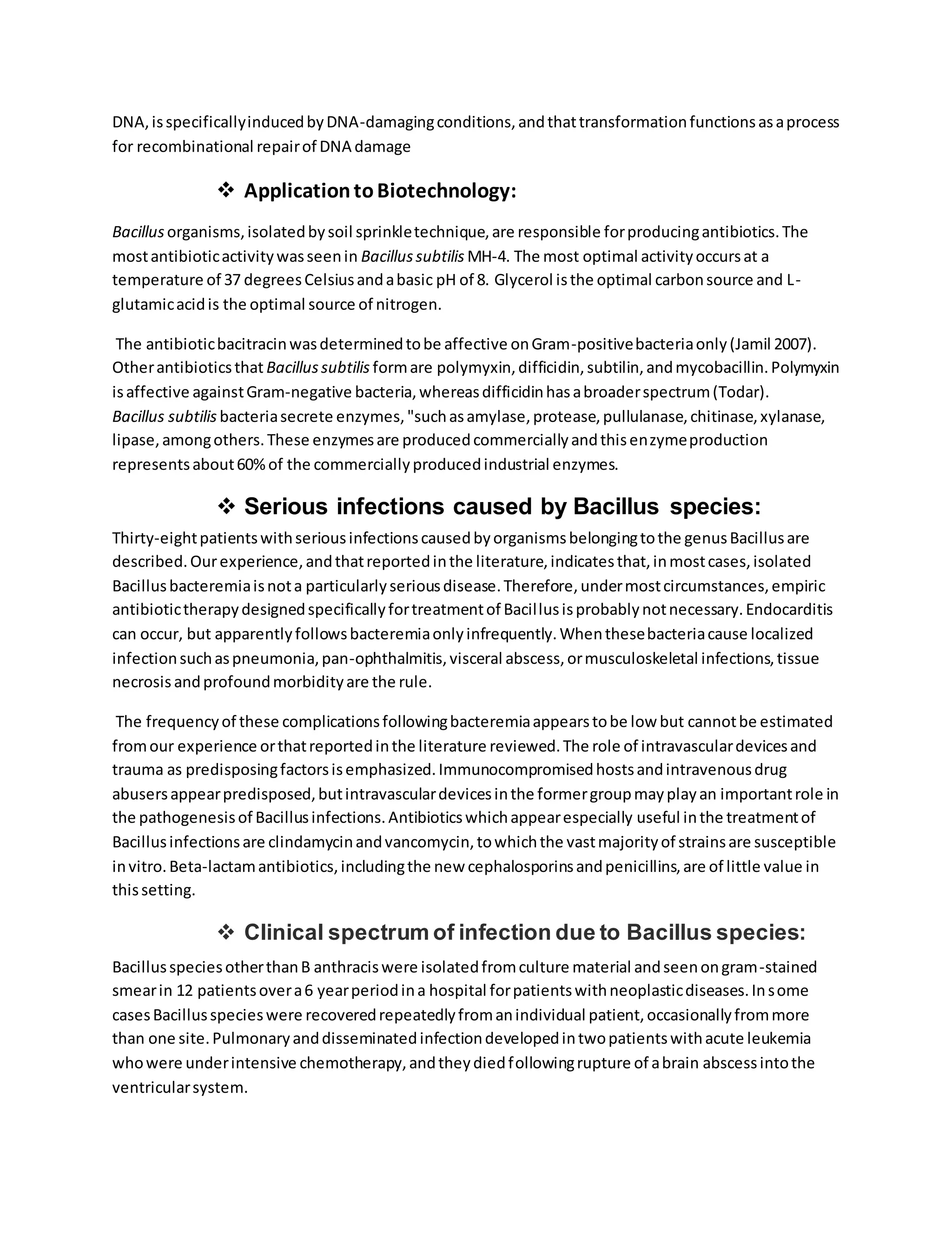 scientific classification of Bacillus Subitils | DOCX